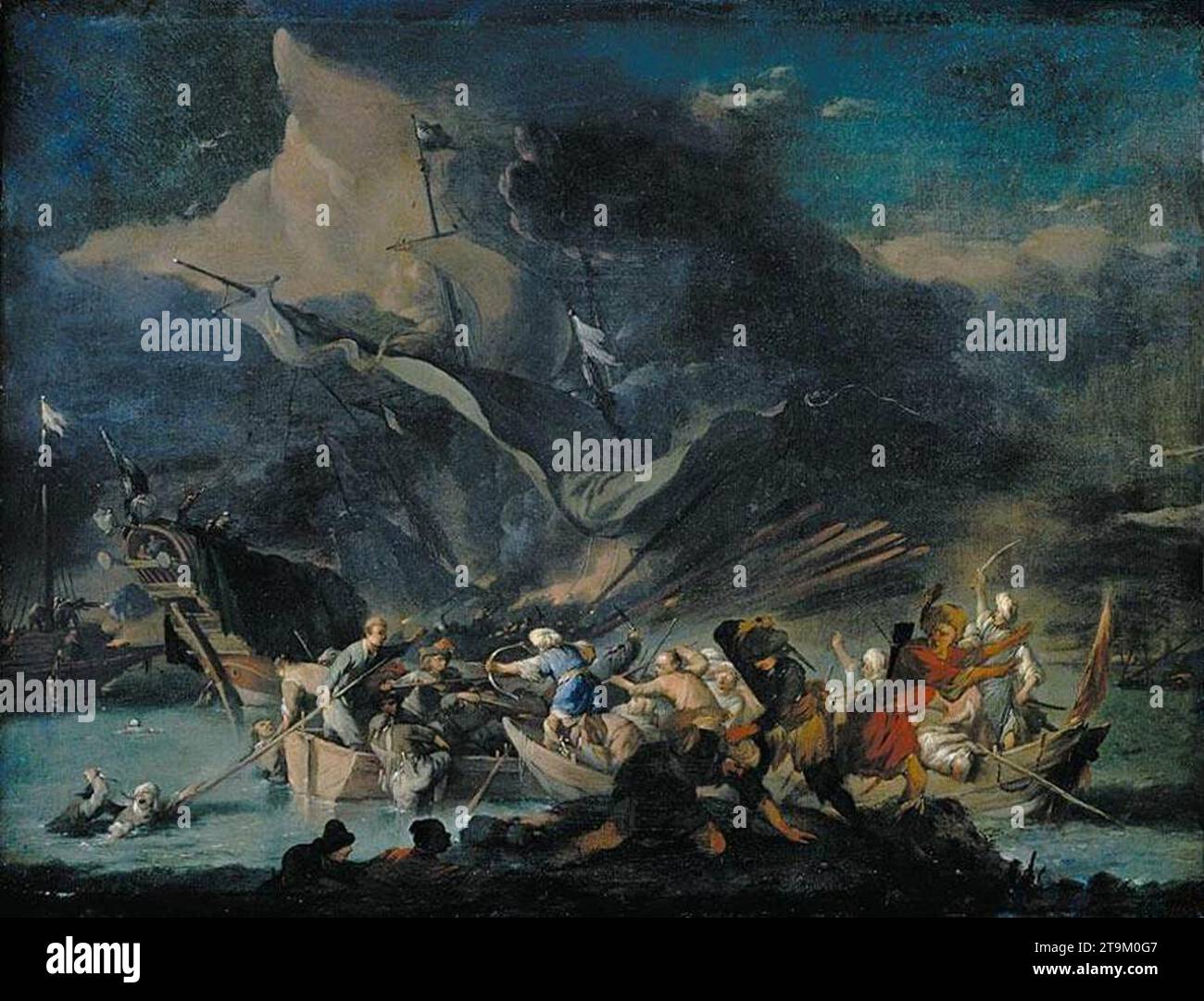A Sea Battle - by Johannes Lingelbach Stock Photo - Alamy