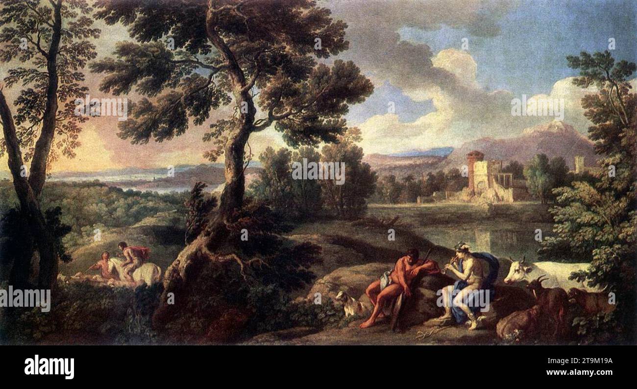 Landscape with Mercury and Argus - by Andrea Locatelli Stock Photo - Alamy