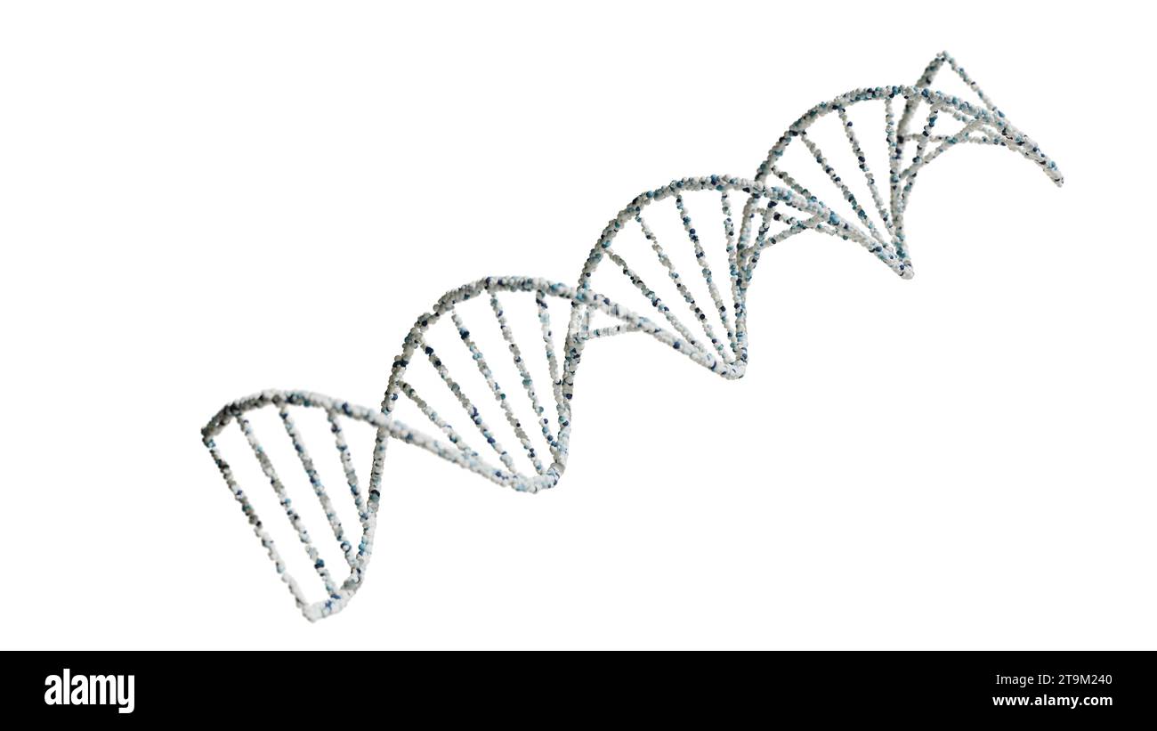 3D Rendering of DNA Double Helix Structures in Blue and White. 3D render Stock Photo - Alamy