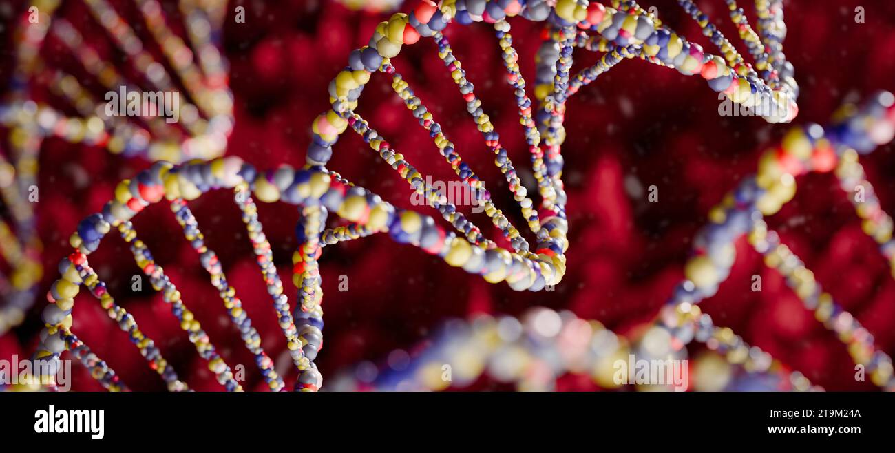 3D Rendering of DNA Double Helix Structures in Blue and White. 3D render Stock Photo - Alamy
