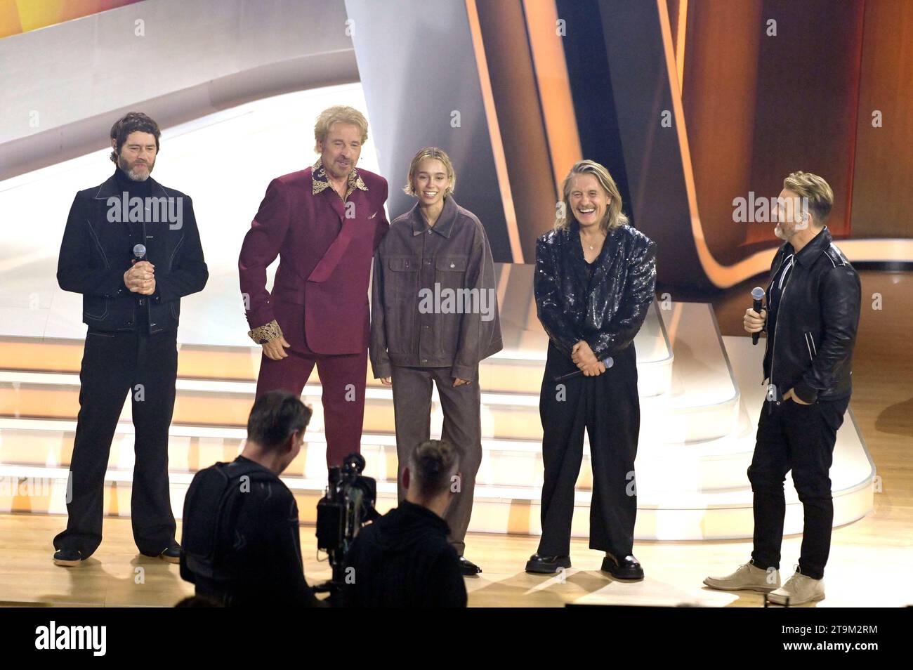 Thomas Gottschalk und Lena Mantler mit Howard Donald, Mark Owen und ...