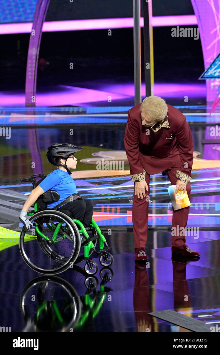 Thomas Gottschalk mit Wettkandidat Felix Mayr in der ZDF ...