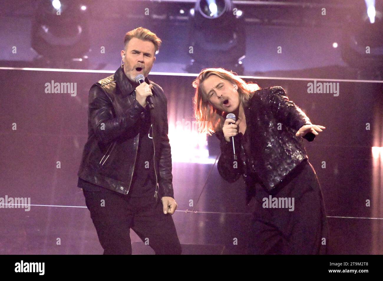 Gary Barlow und Mark Owen von Take That in der ZDF-Unterhaltungsshow ...