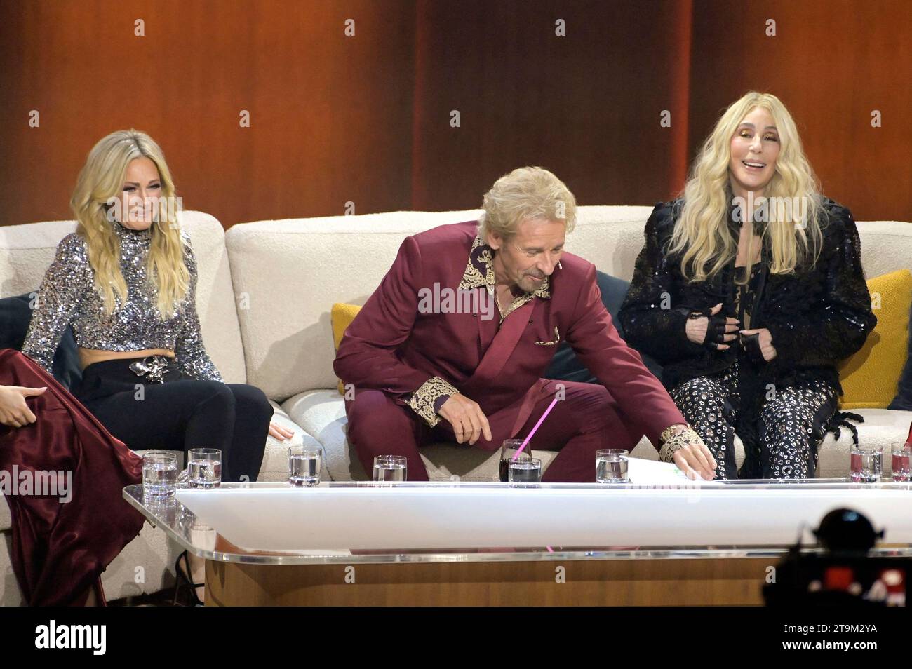 Helene Fischer, Thomas Gottschalk und Cher in der ZDF-Unterhaltungsshow 'Wetten, dass..?' live ...