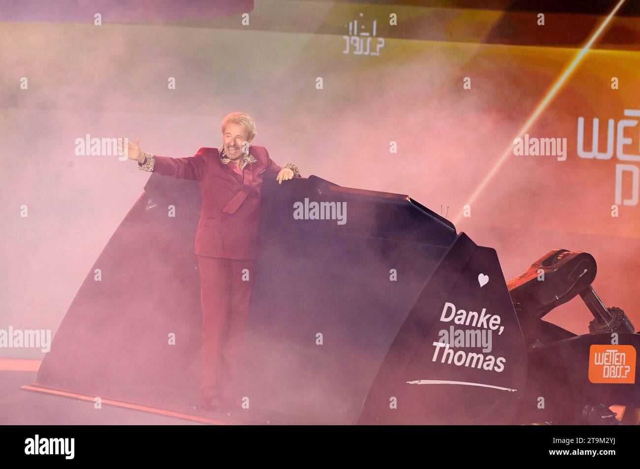 Thomas Gottschalk in der ZDF-Unterhaltungsshow 'Wetten, dass..?' live aus der Messe Offenburg ...