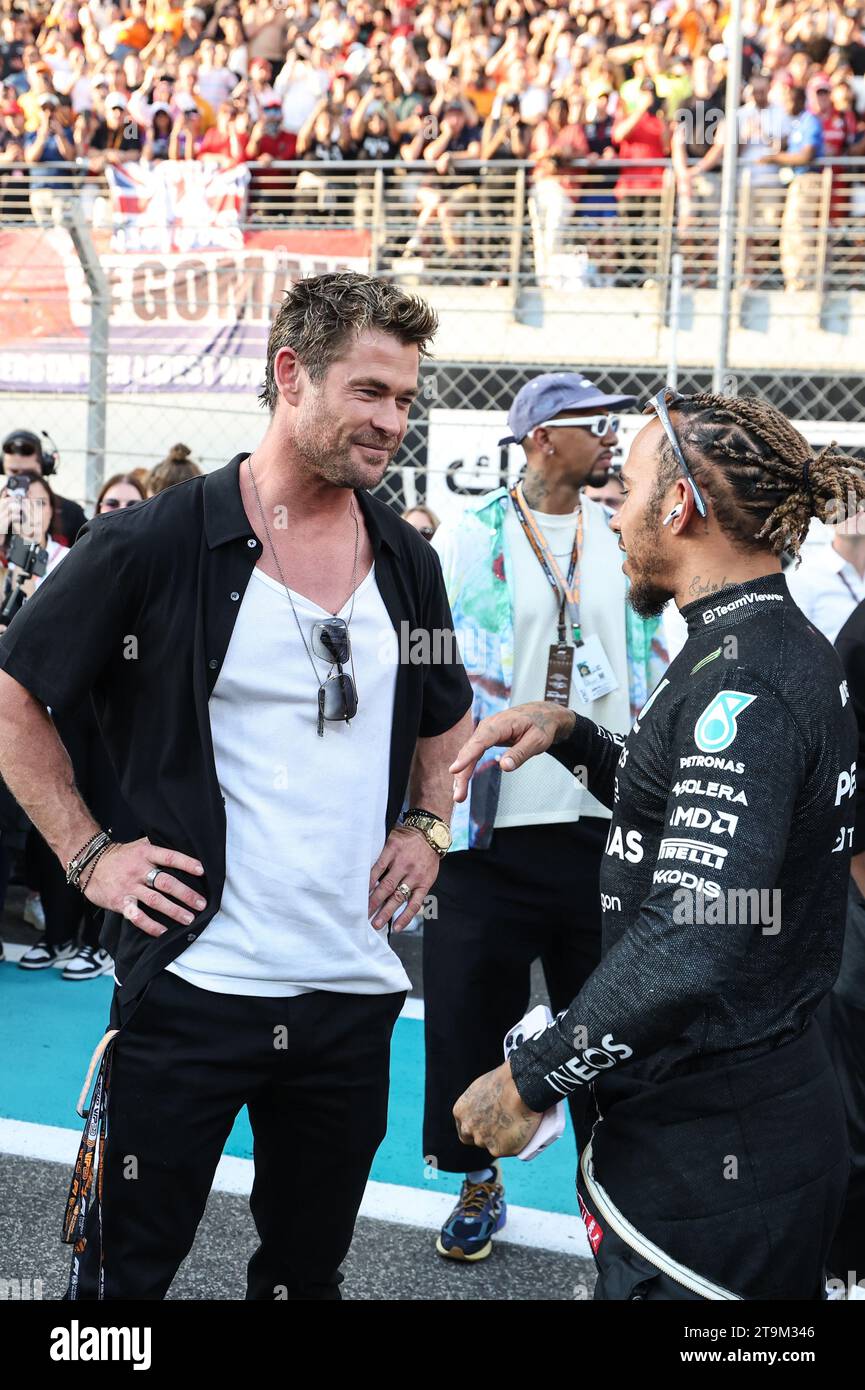 Americanâ€™actor Chris Hemsworth HAMILTON Lewis (gbr), Mercedes AMG F1 ...