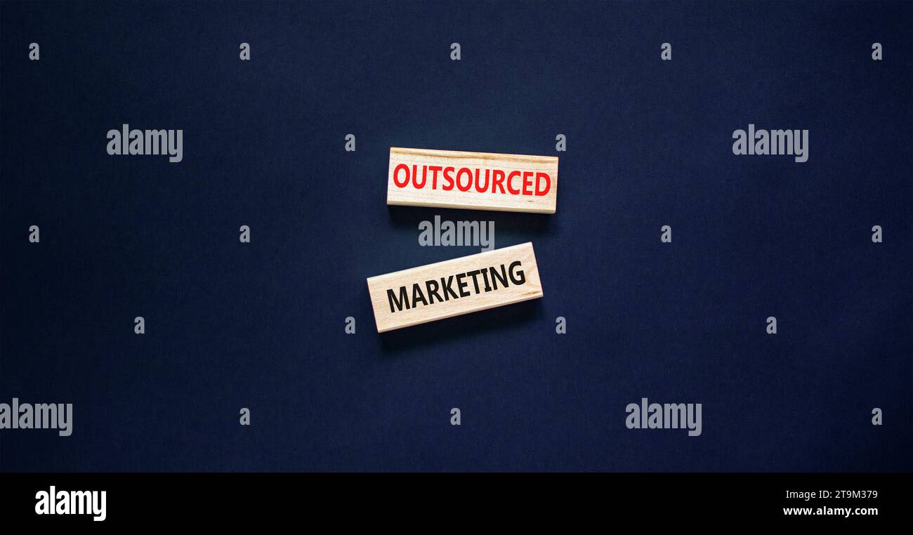 Outsourced marketing symbol. Concept words Outsourced marketing on ...