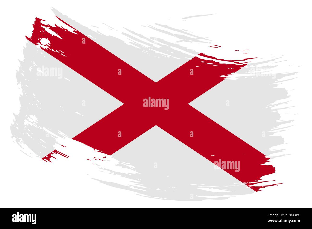 Alabama US State brush stroke flag vector background. Hand drawn grunge ...