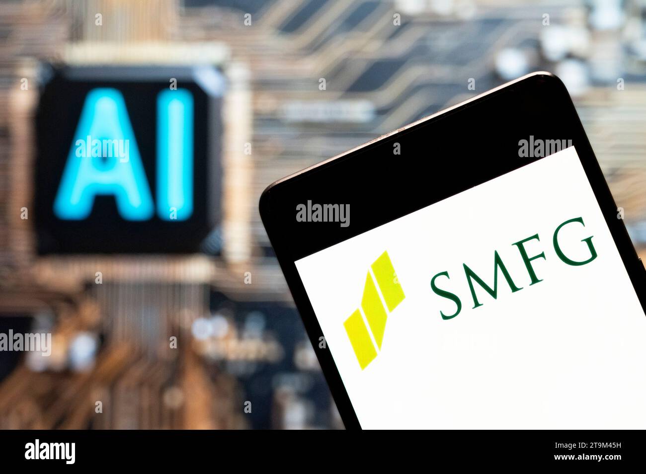 In this photo illustration, the Japanese multinational banking and financial company Sumitomo ...