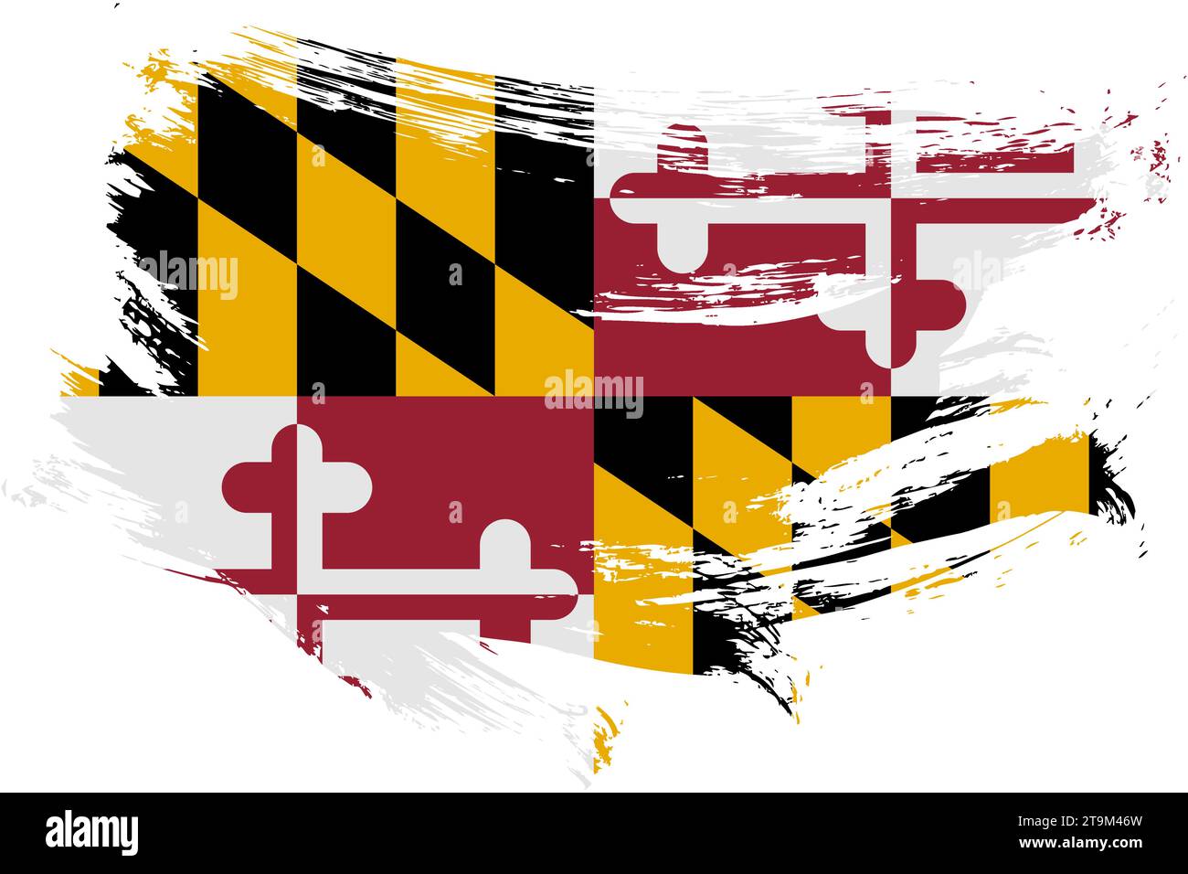 Maryland US State brush stroke flag vector background. Hand drawn ...
