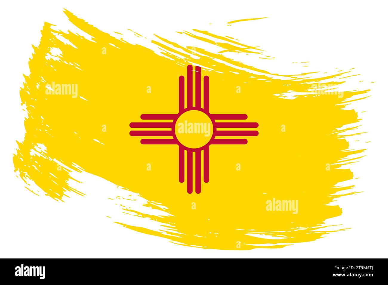 New Mexico US State brush stroke flag vector background. Hand drawn ...