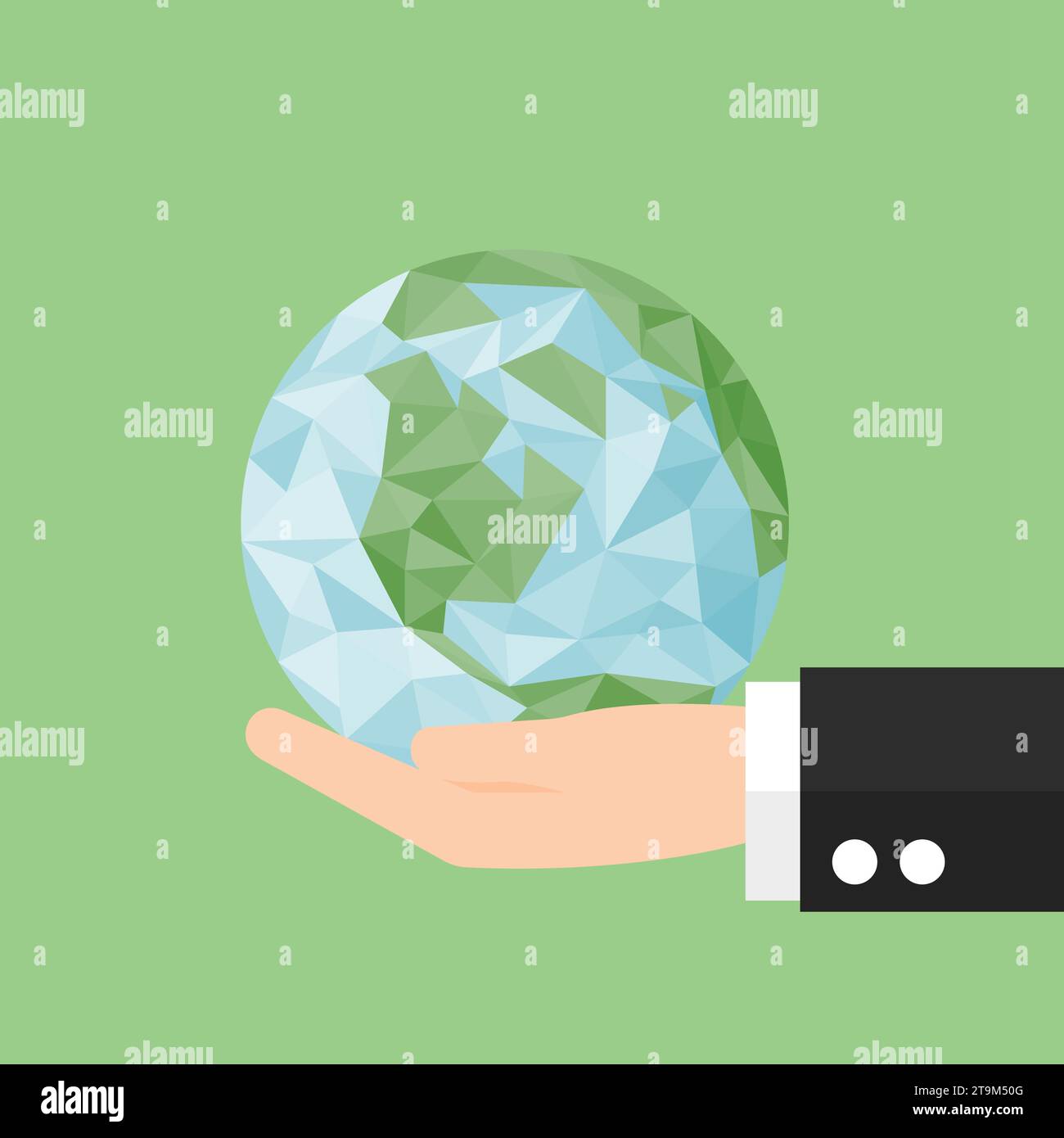 Hand holding an earth, icon for business design. Protecting nature ...