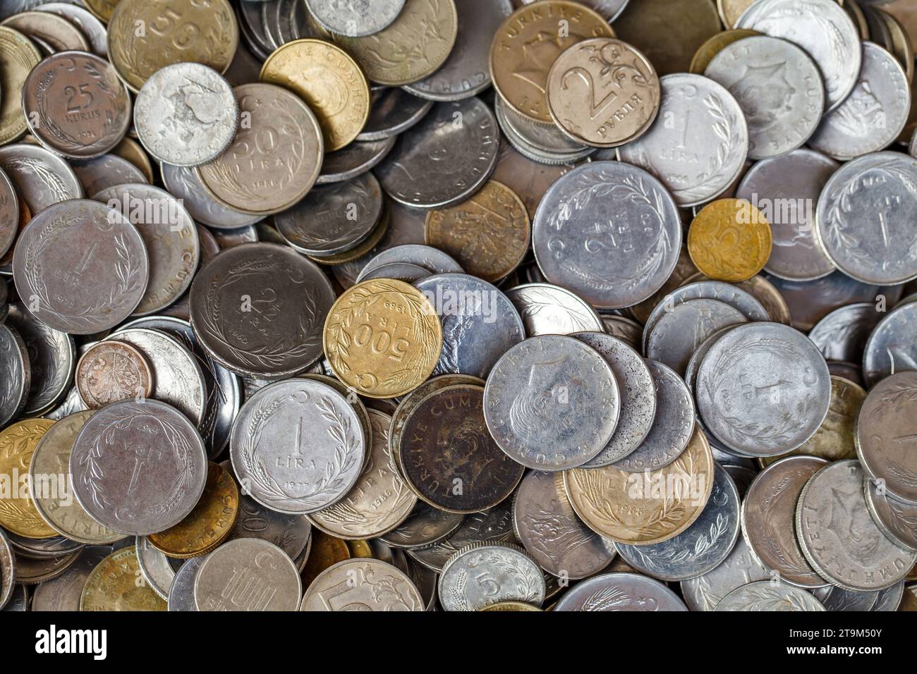 Coins turkish different, kurushi and lira, old numismatic collectibles ...
