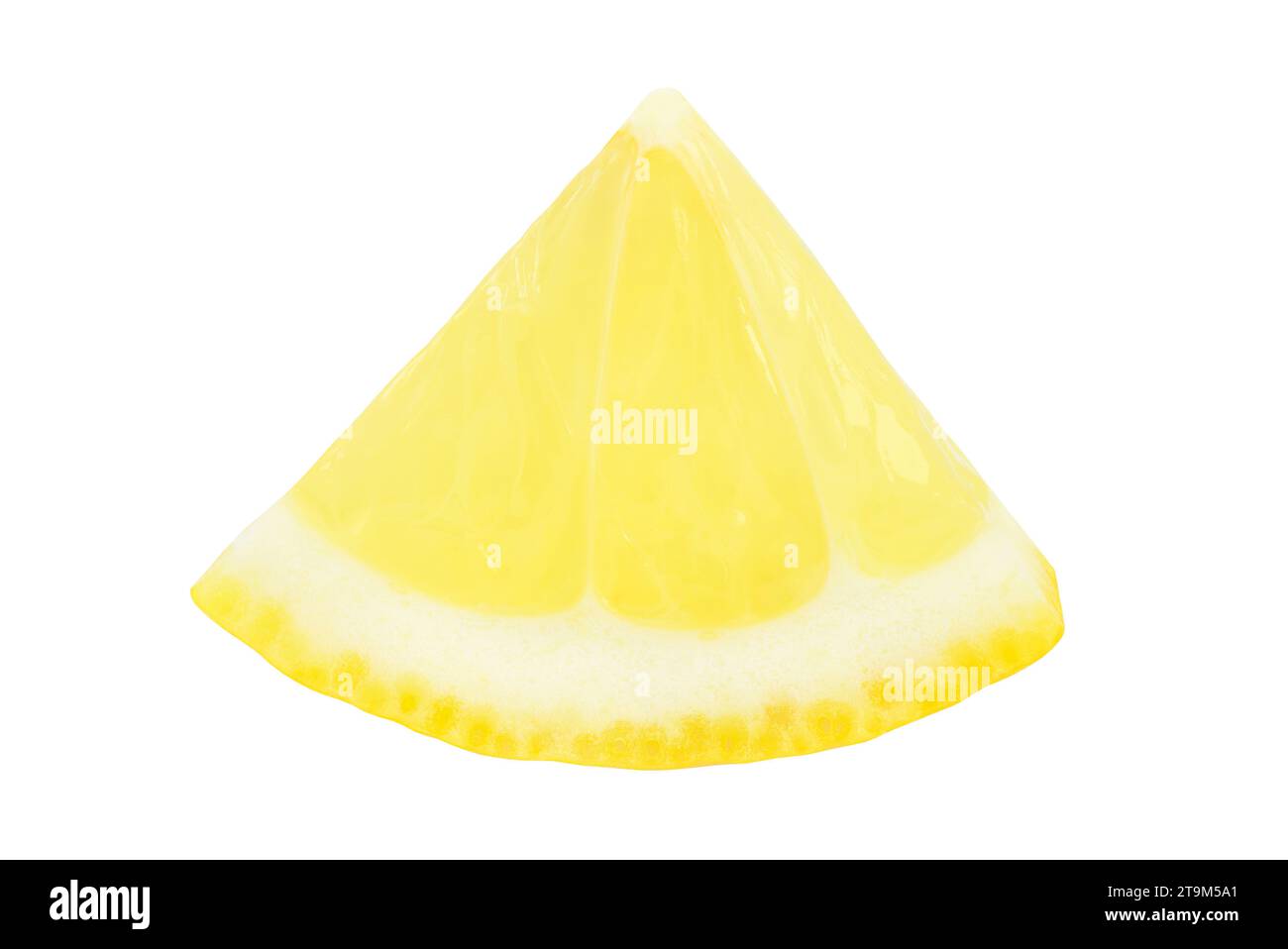 Lemon slice one quarter isolated on a white background with clipping ...