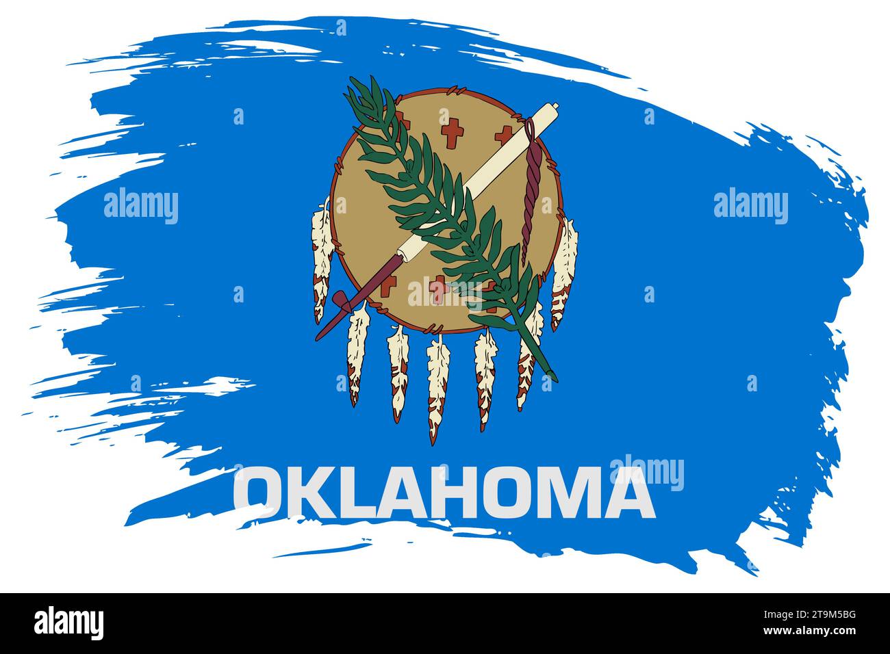 Oklahoma US State brush stroke flag vector background. Hand drawn ...