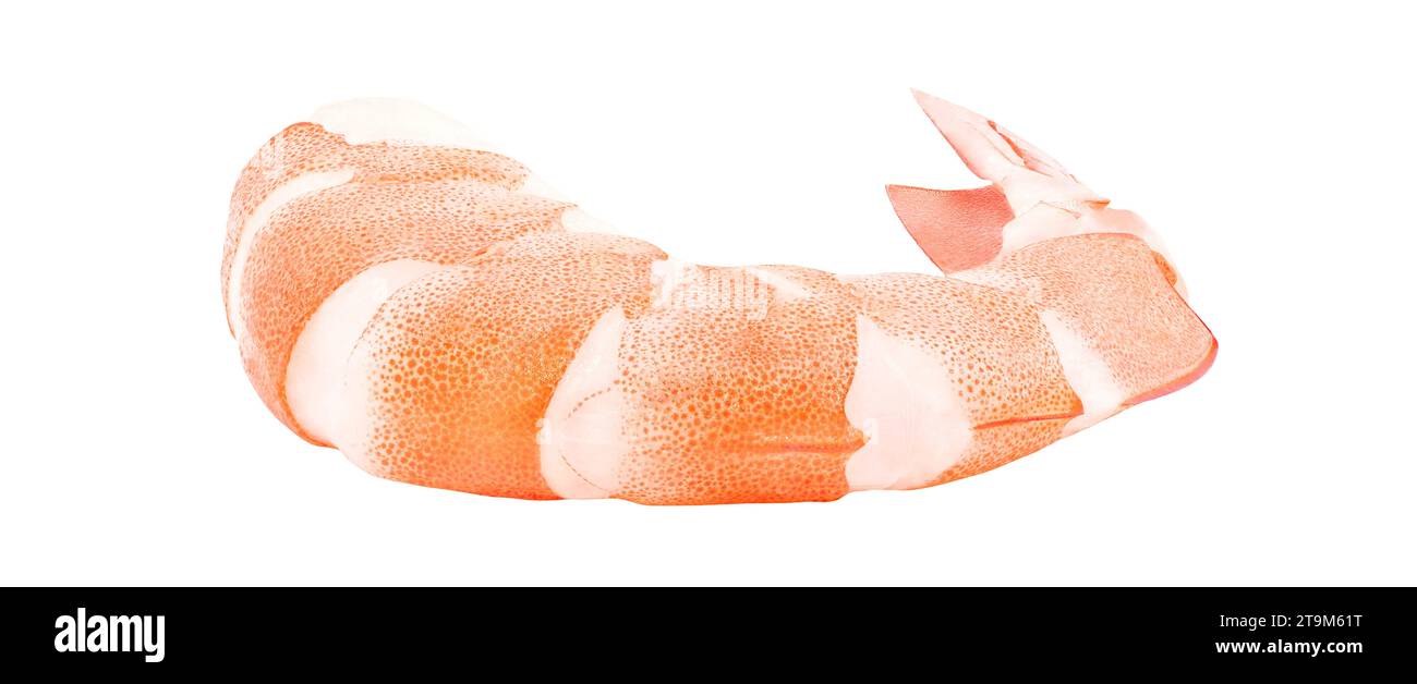 Shrimp peeled, prawn cooked isolated on a white background with ...