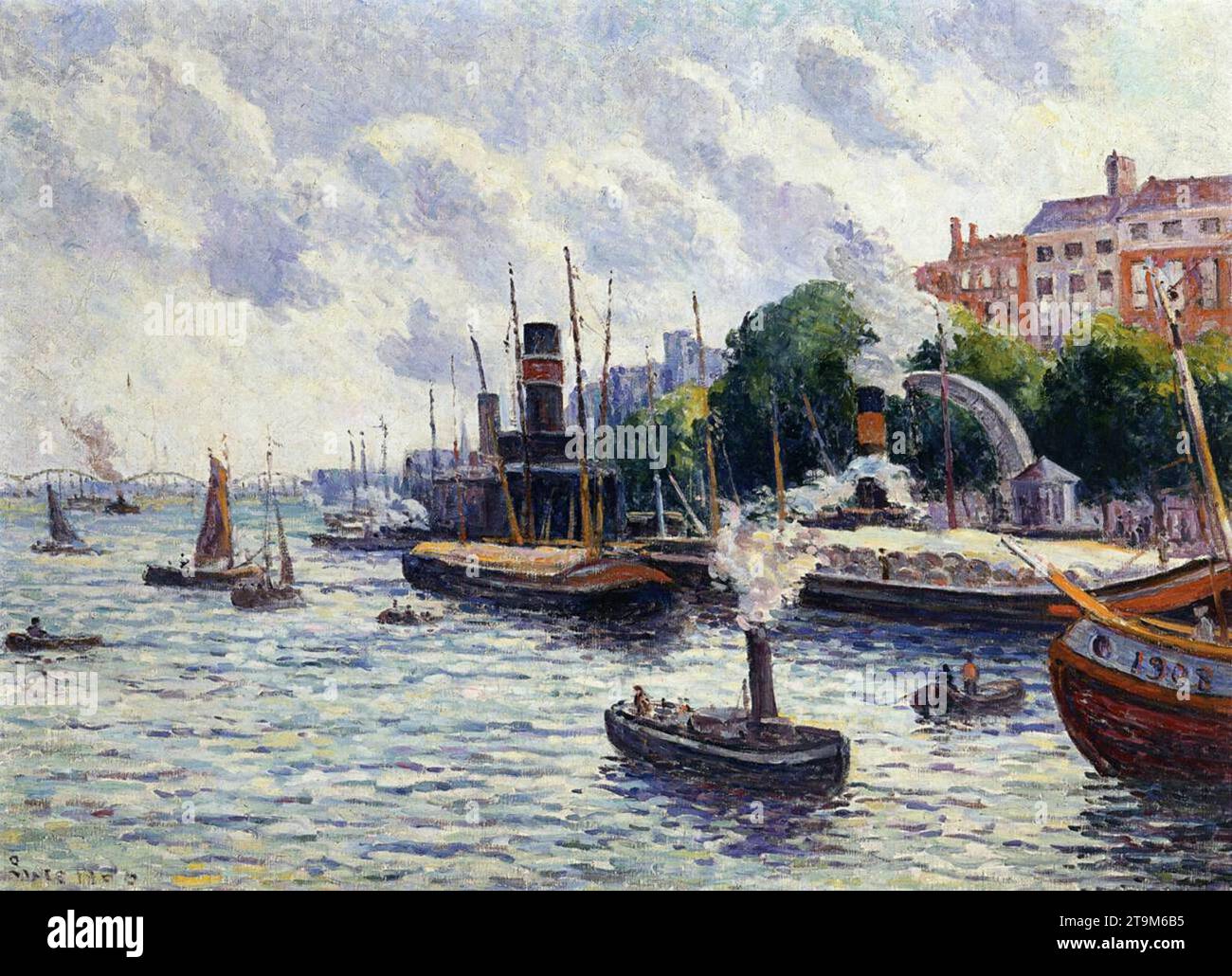 The Port of Rotterdam 1900 by Maximilien Luce Stock Photo - Alamy