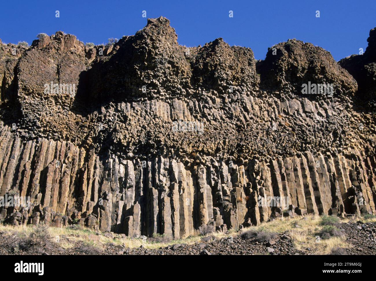Columnar basalt in Crooked River canyon, Crooked Wild and Scenic River ...