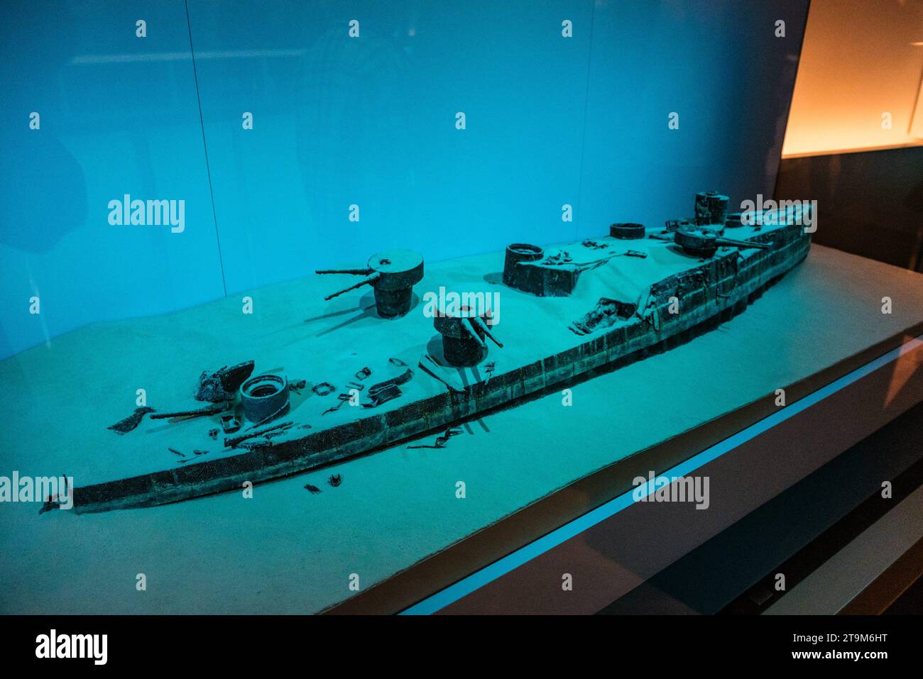 Arnaud BEINAT/Maxppp. 2023/11/22, Paris, France. Model kit of the wreck ...