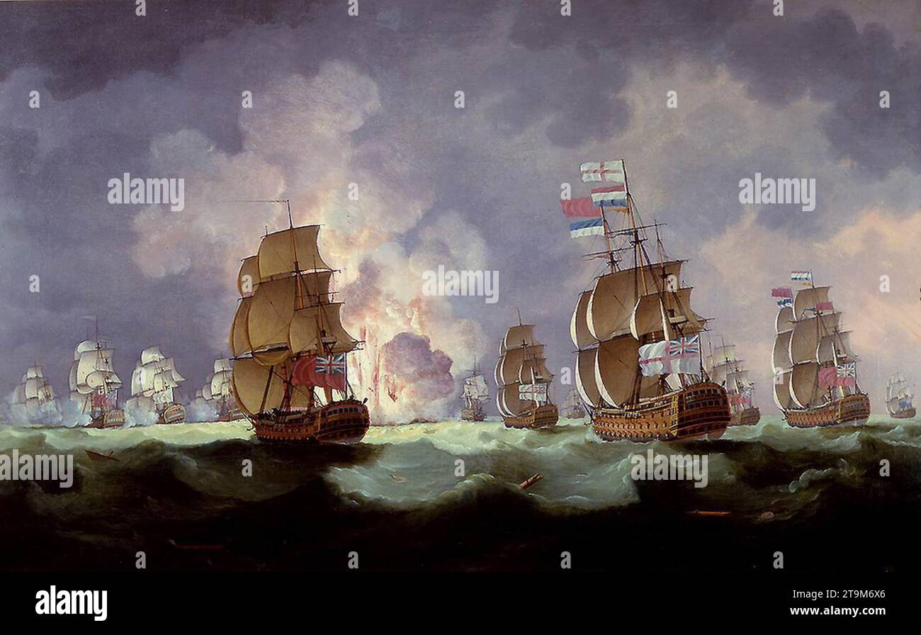 Engagement between Sir George Brydges Rodney and the Spanish Squadron ...