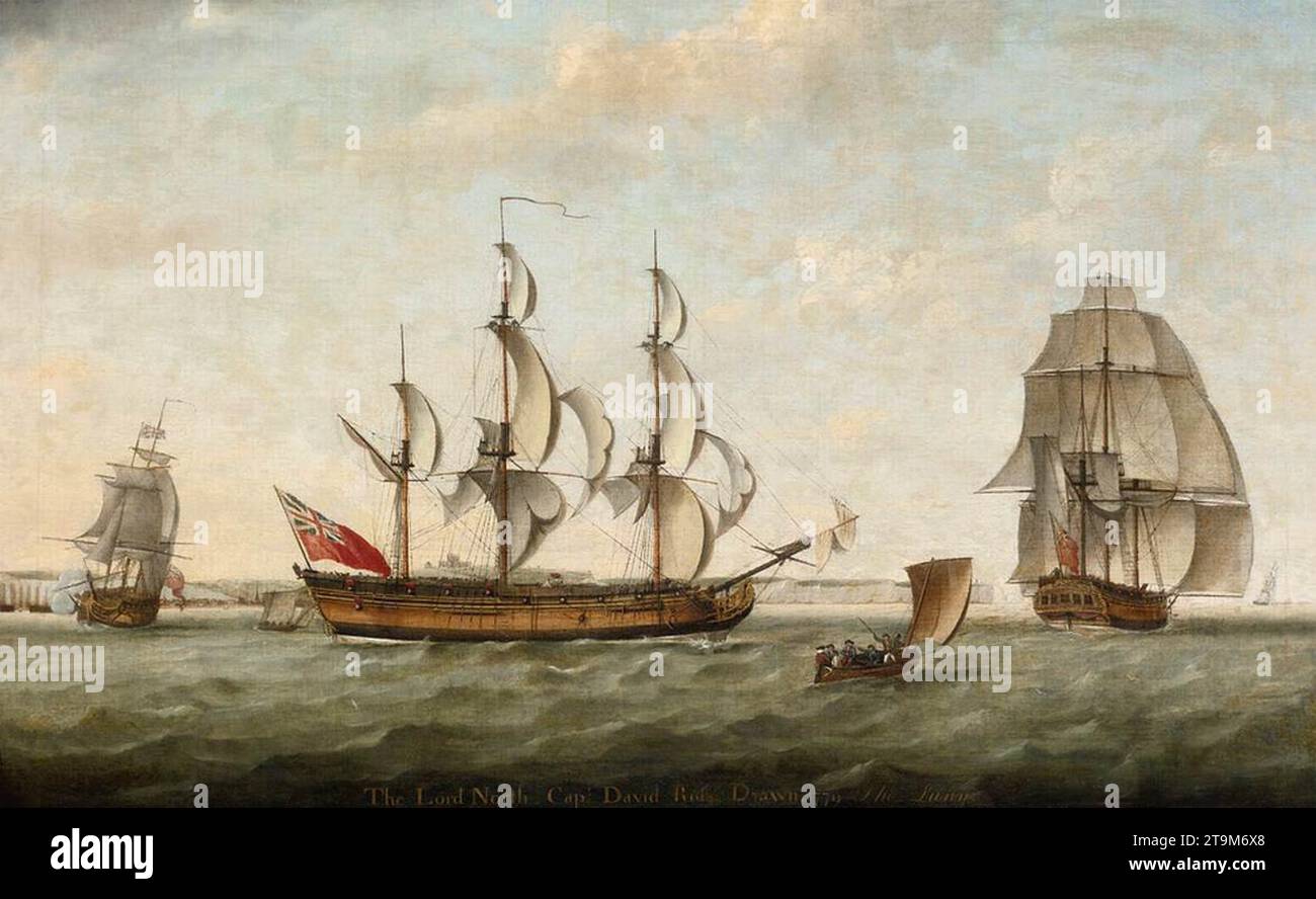 The Lord North, Seen from Three Positions 1779 by Thomas Luny Stock ...