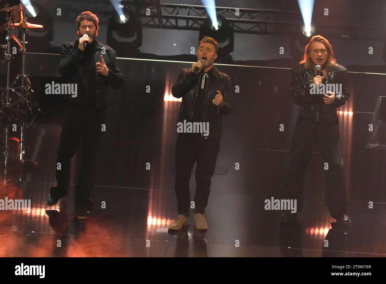 Die Band "Take That" mit Howard Donald, Gary Barlow und Mark Owen in ...