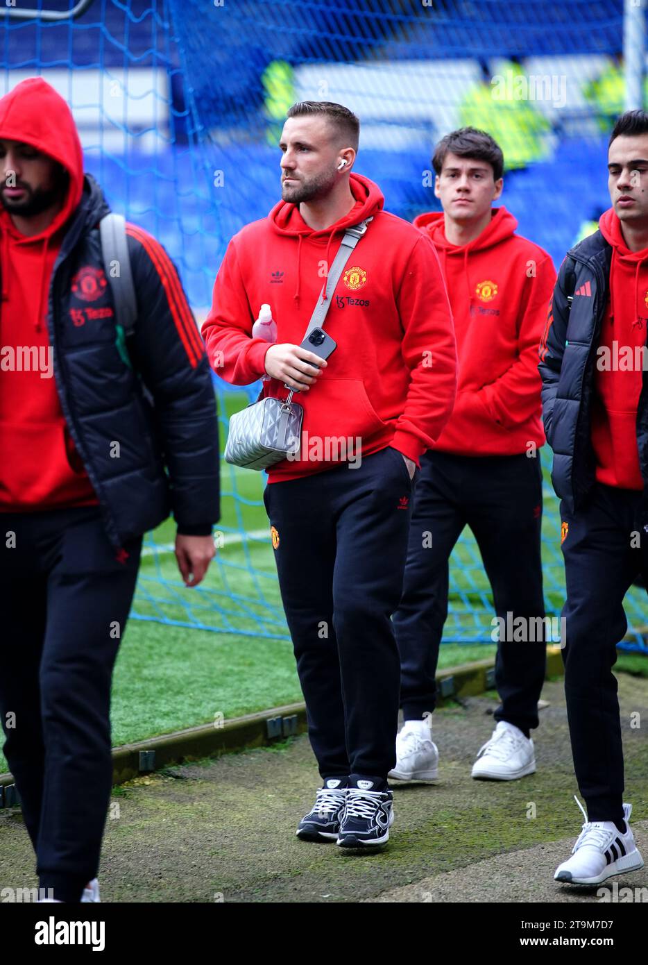 Manchester United's Luke Shaw arrives at the stadium ahead of the ...