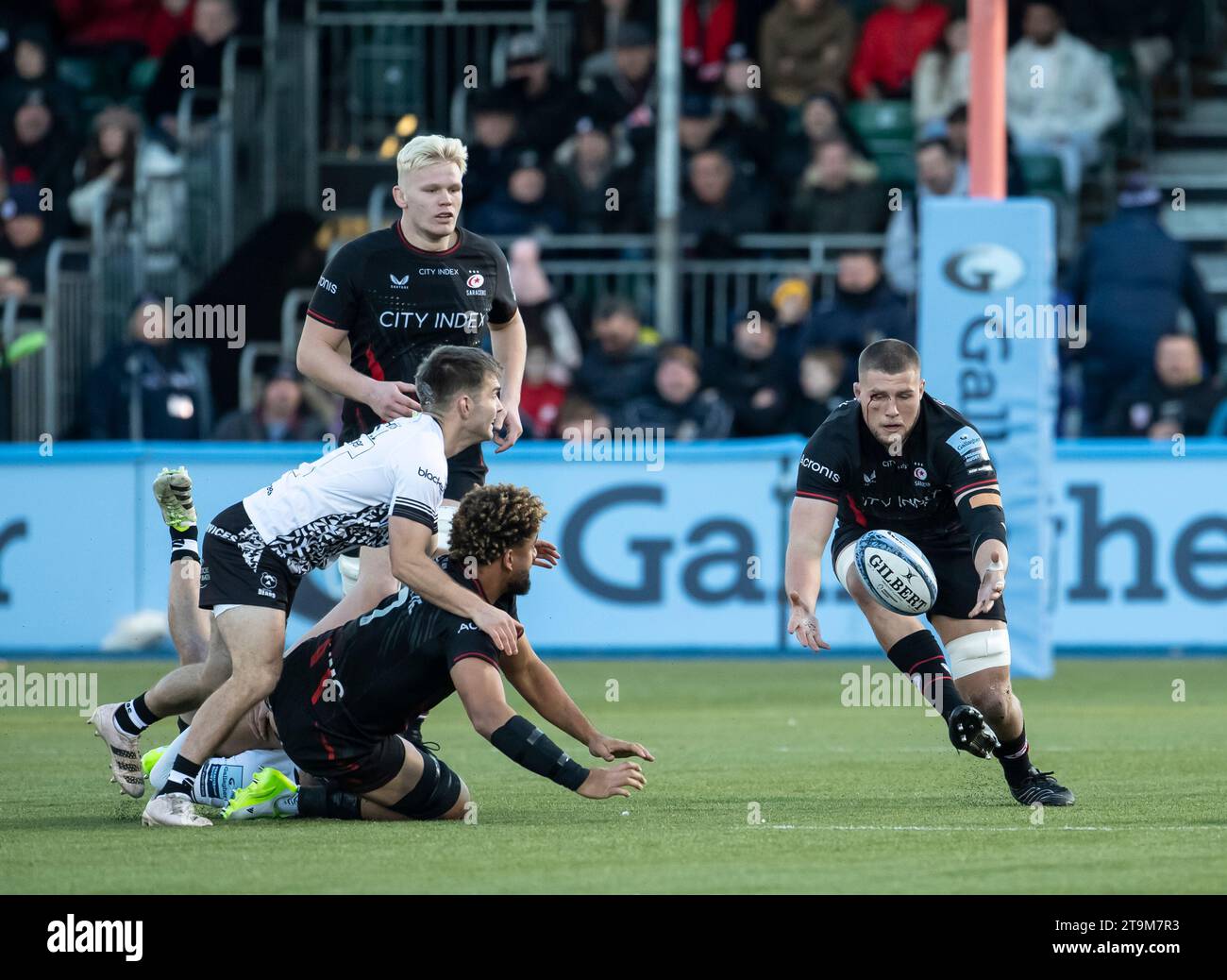 Saracens Tom Willis in action during the Gallagher Premiership Rugby ...