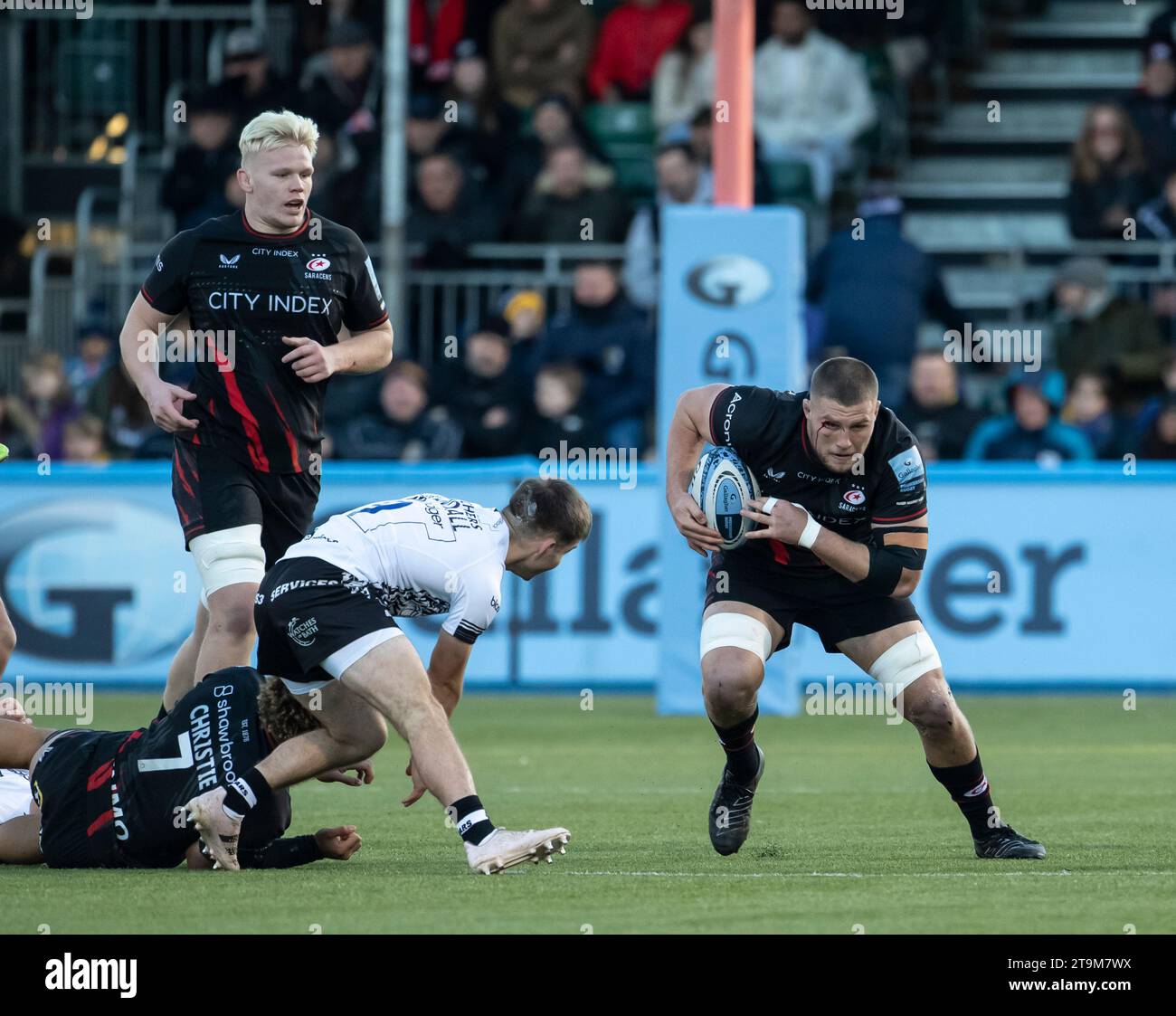 Saracens Tom Willis in action during the Gallagher Premiership Rugby ...