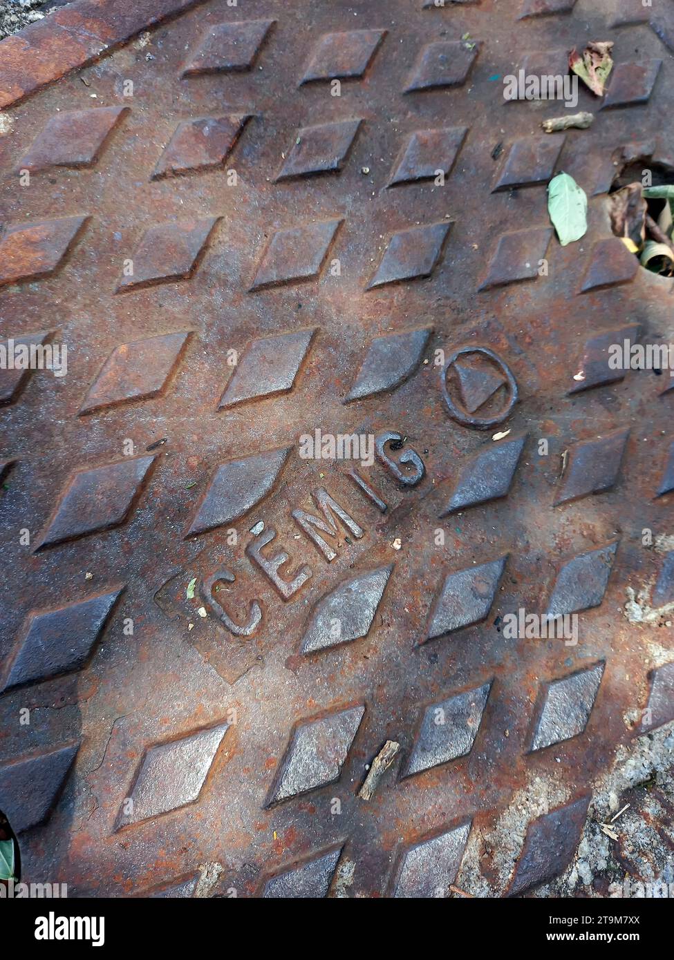 Minas Gerais, Brazil - November 26, 2023: metal plate with the brand of ...