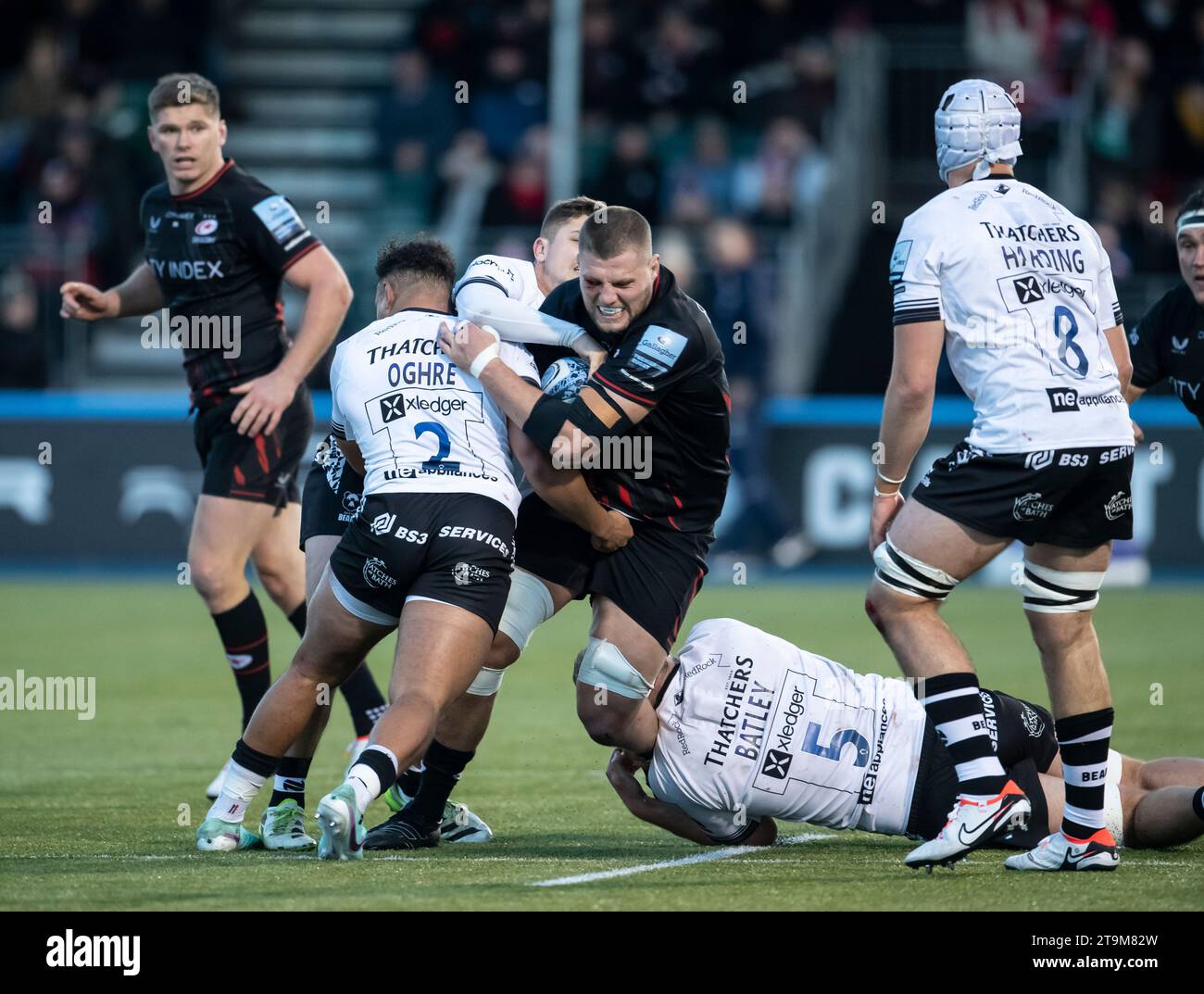 Saracens Tom Willis in action during the Gallagher Premiership Rugby ...