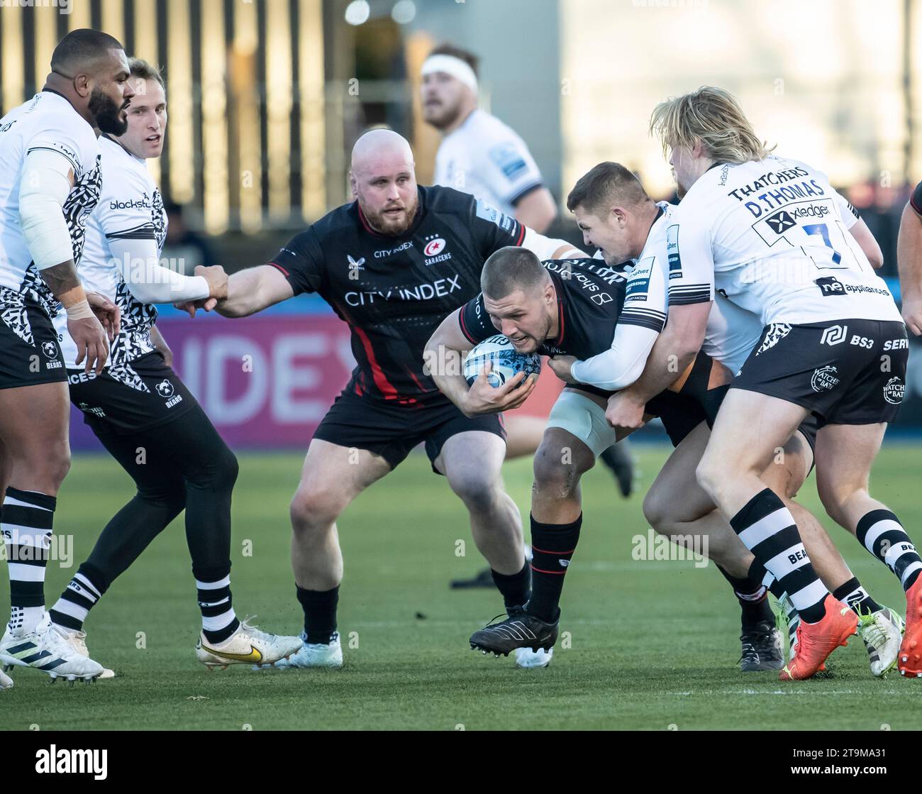 Saracens Tom Willis in action during the Gallagher Premiership Rugby ...