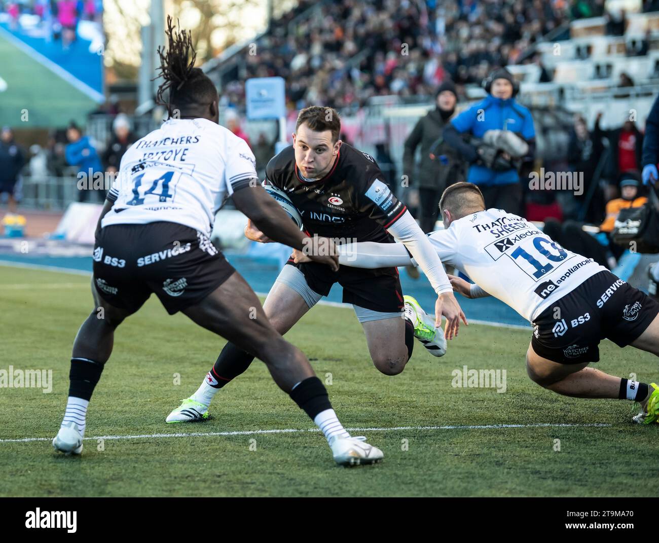 Saracens Tom Parton in action during the Gallagher Premiership Rugby ...