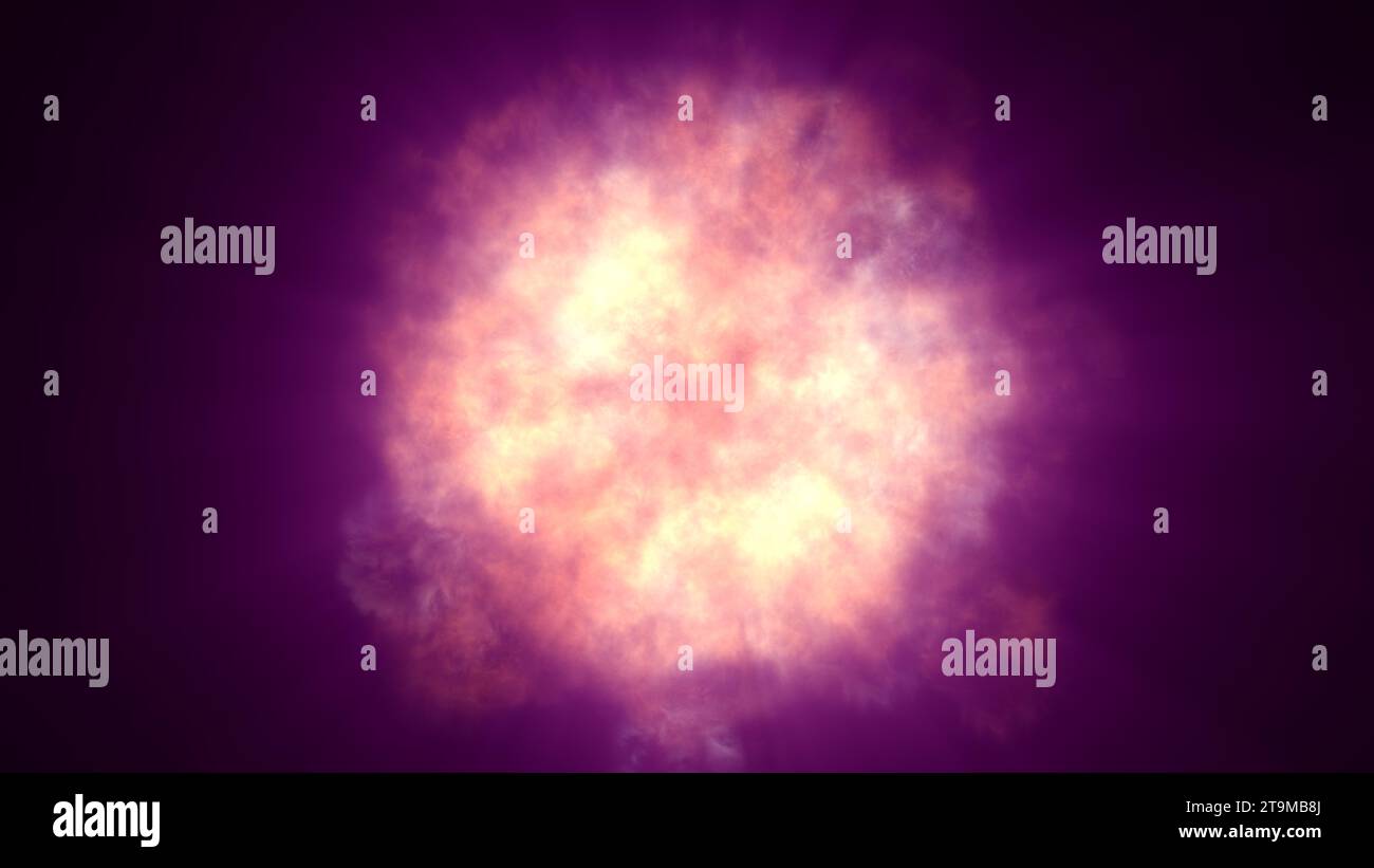 fire flame ball explosion in space, abstract illustration Stock Photo ...