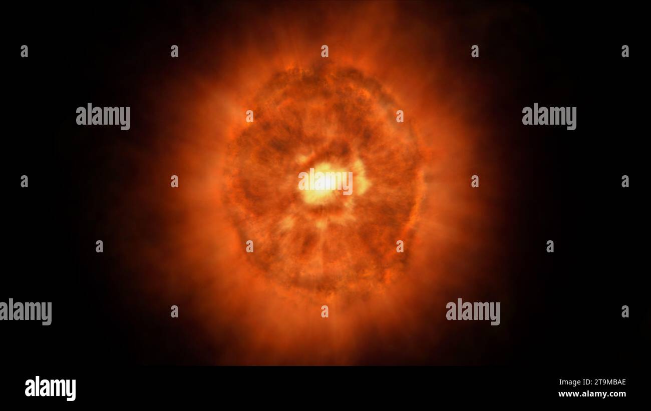 fire flame ball explosion in space, abstract illustration Stock Photo ...