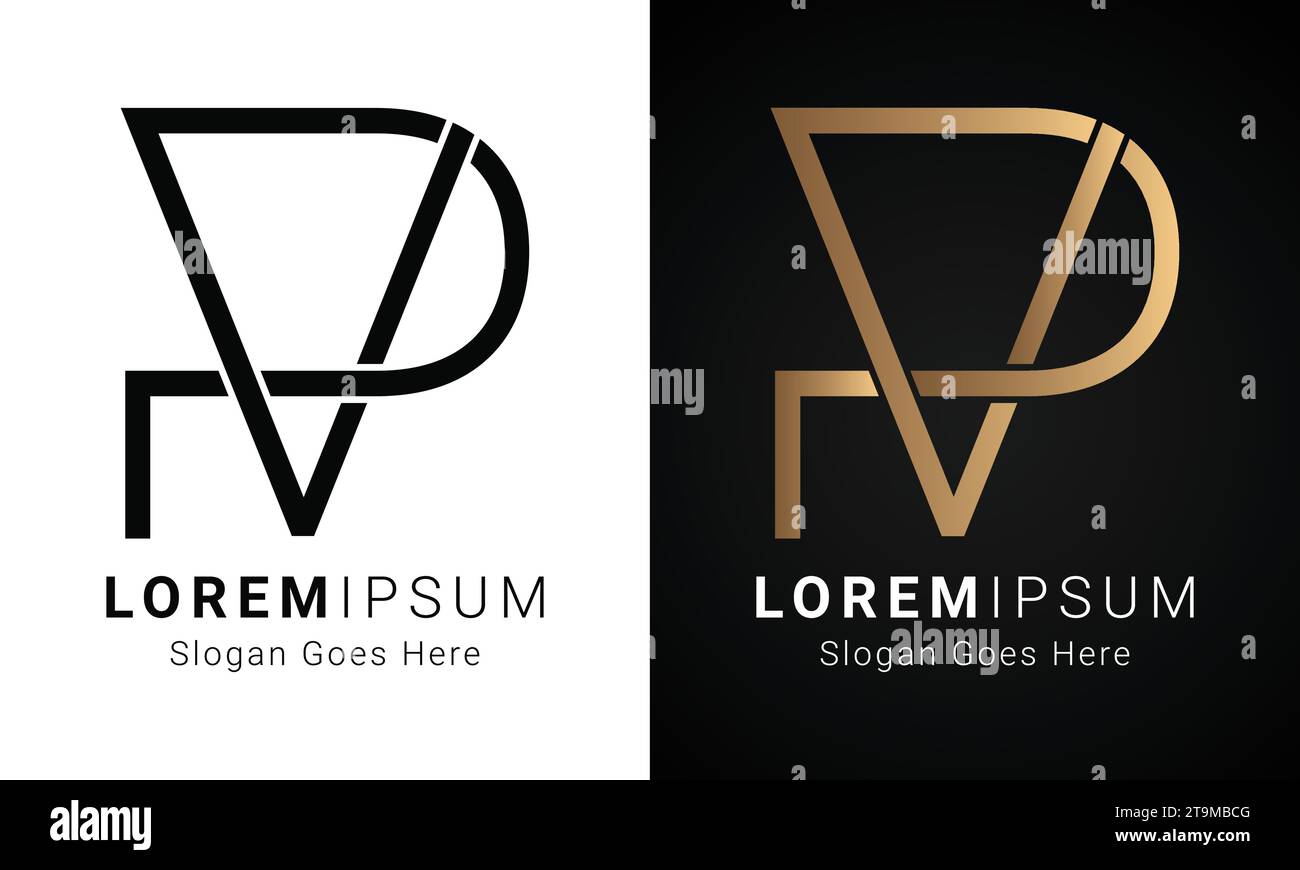 Luxury Initial PV or VP Monogram Text Letter Logo Design Stock Vector Image & Art - Alamy