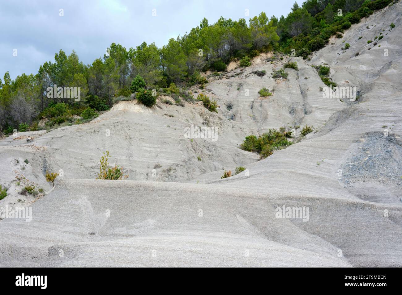 Arid and stony craggy zone with little poor vegetation Stock Photo - Alamy