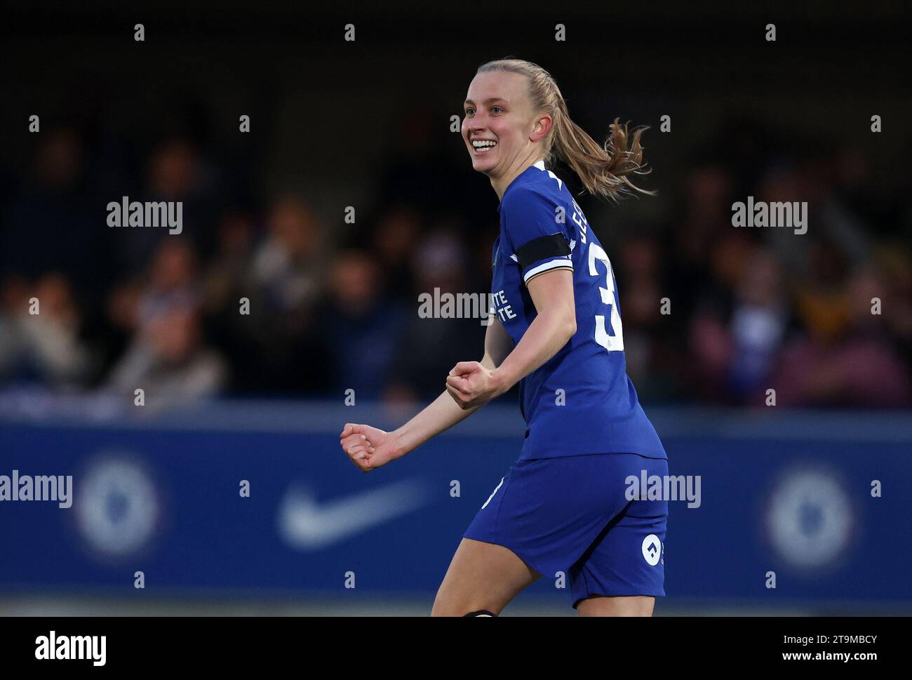 Chelsea’s Aggie Beever-Jones celebrates scoring their side's fifth goal ...