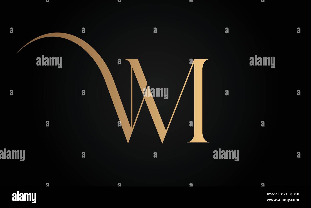 Luxury Initial VM or MV Monogram Text Letter Logo Design Stock Vector ...