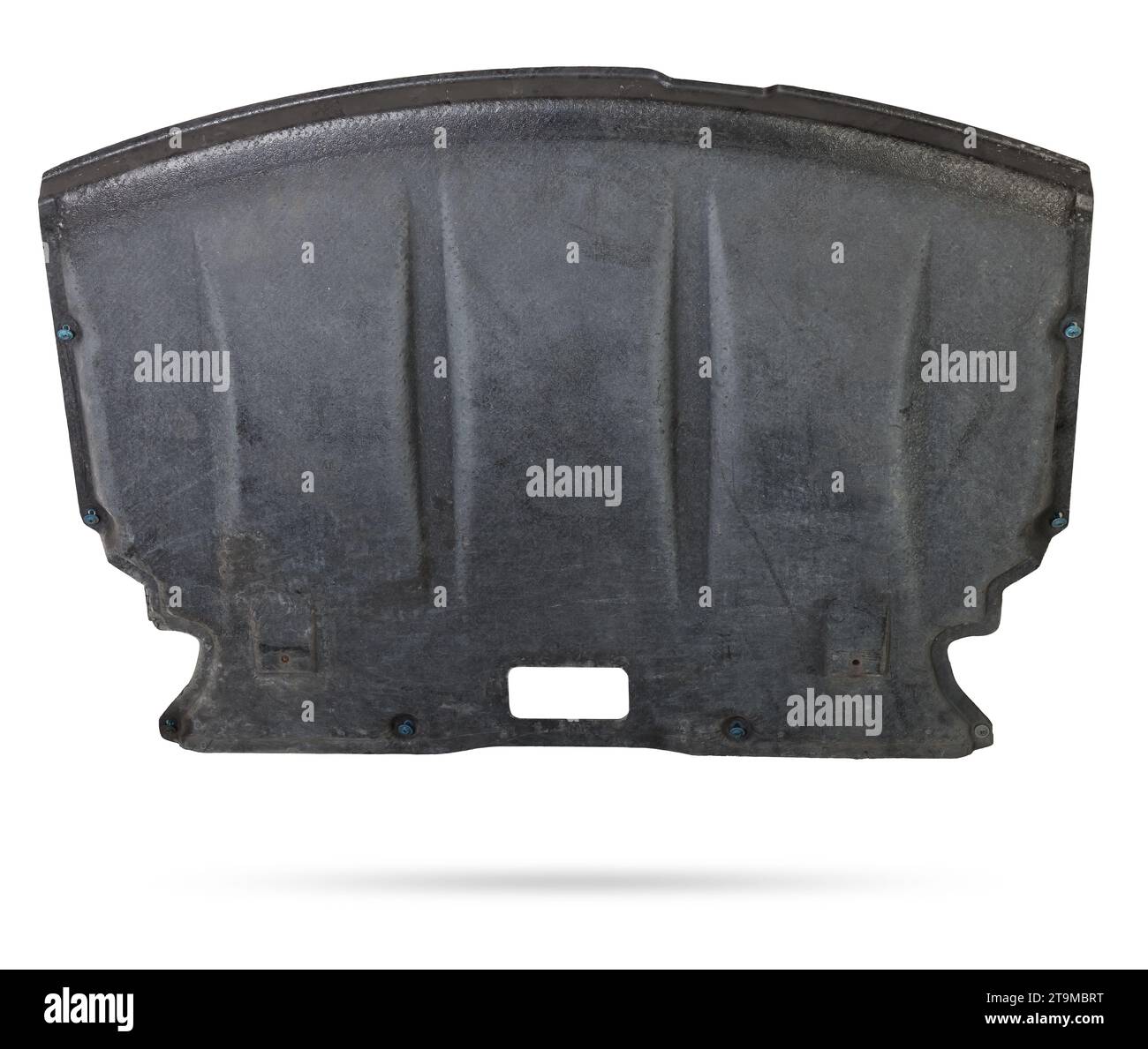 Black plastic engine cover liner on a white isolated background for ...