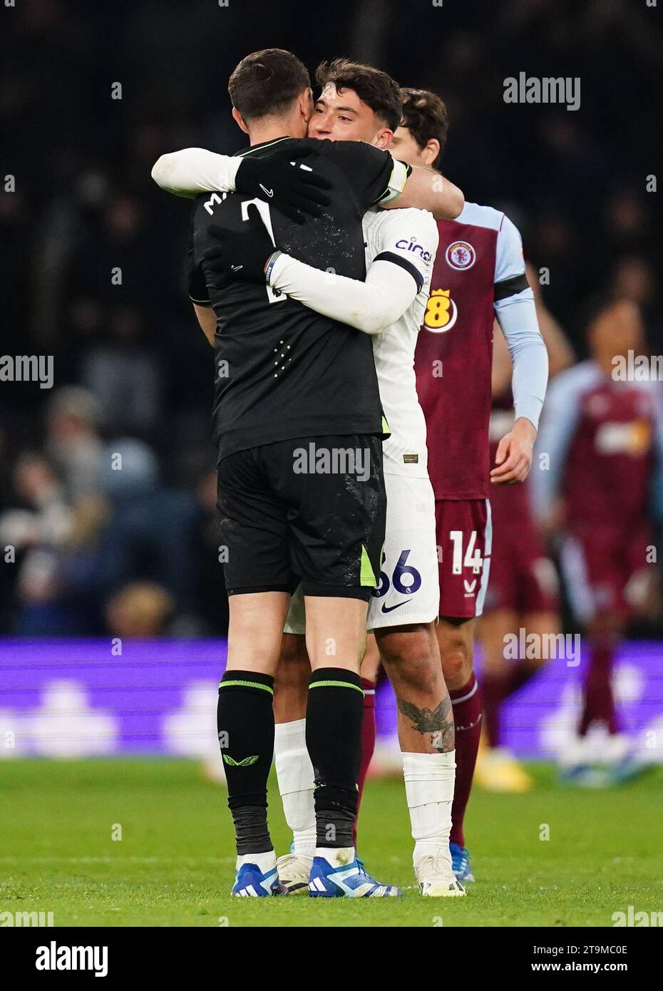 Aston Villa goalkeeper Emiliano Martinez and Tottenham Hotspur's Alejo ...