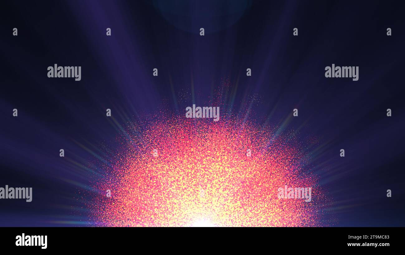 Abstract particles sun solar flare particles illustration 3d render ...