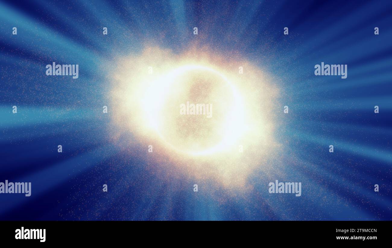 Abstract particles sun solar flare particles illustration 3d render ...