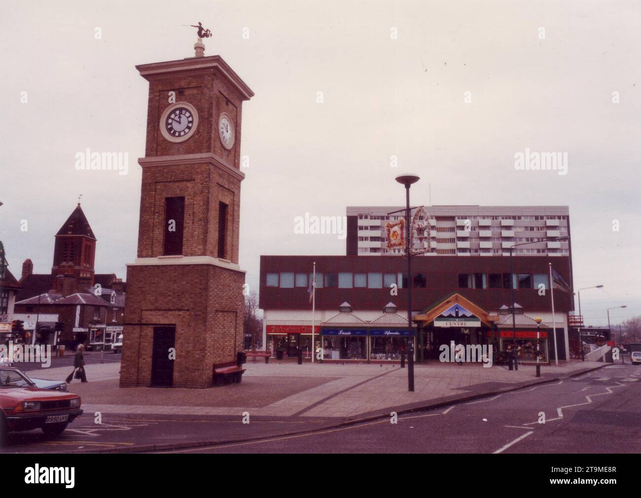 Vintage photo of the clock tower in Hoddesdon Hertfordshire in 1989 ...