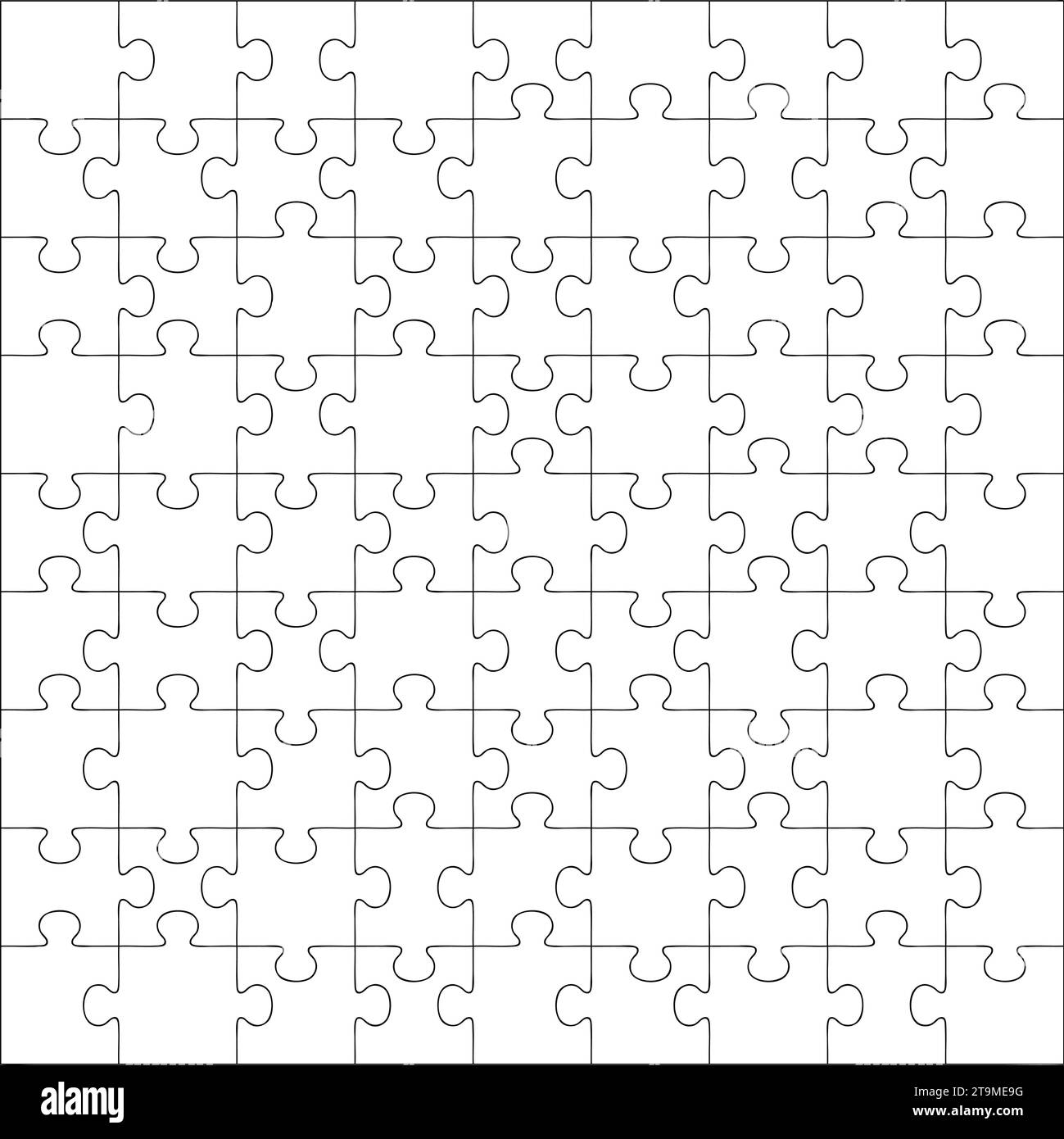 Jigsaw puzzle background with blank pieces isolated on white Stock ...