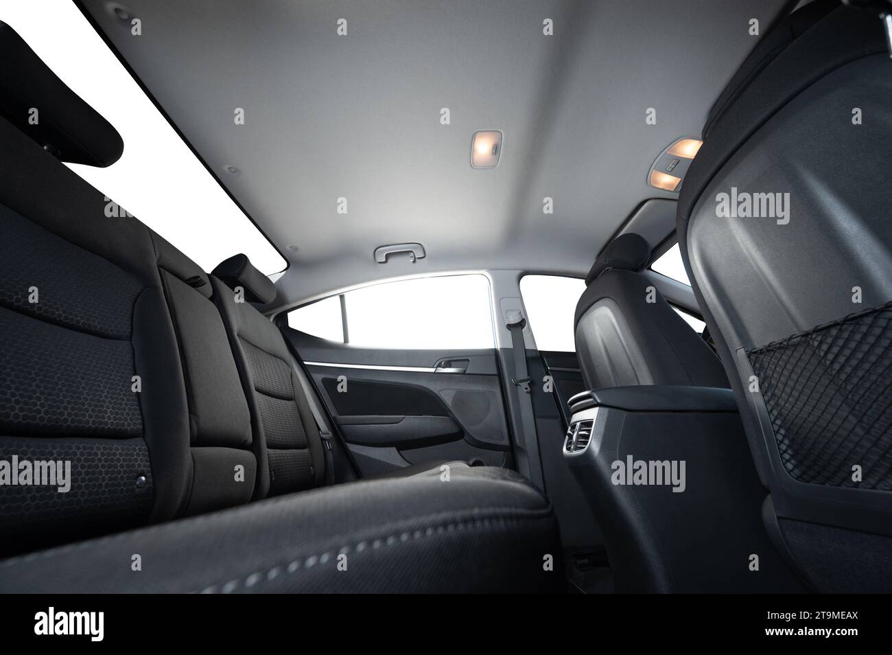 Spacious clean car sedan interior with isolated windows side view Stock ...