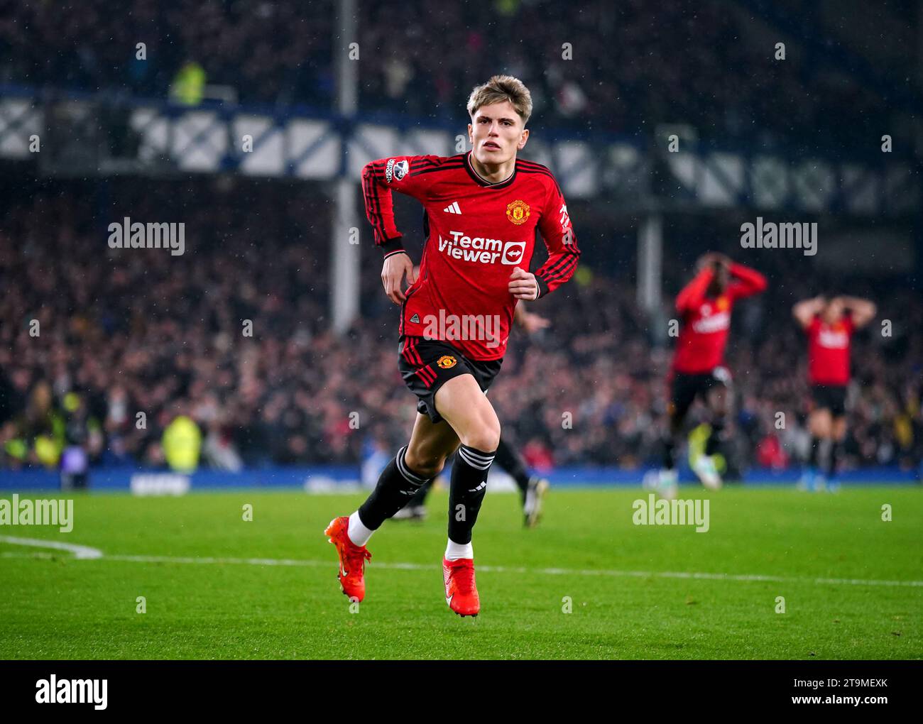 Manchester United's Alejandro Garnacho celebrates after scoring their ...