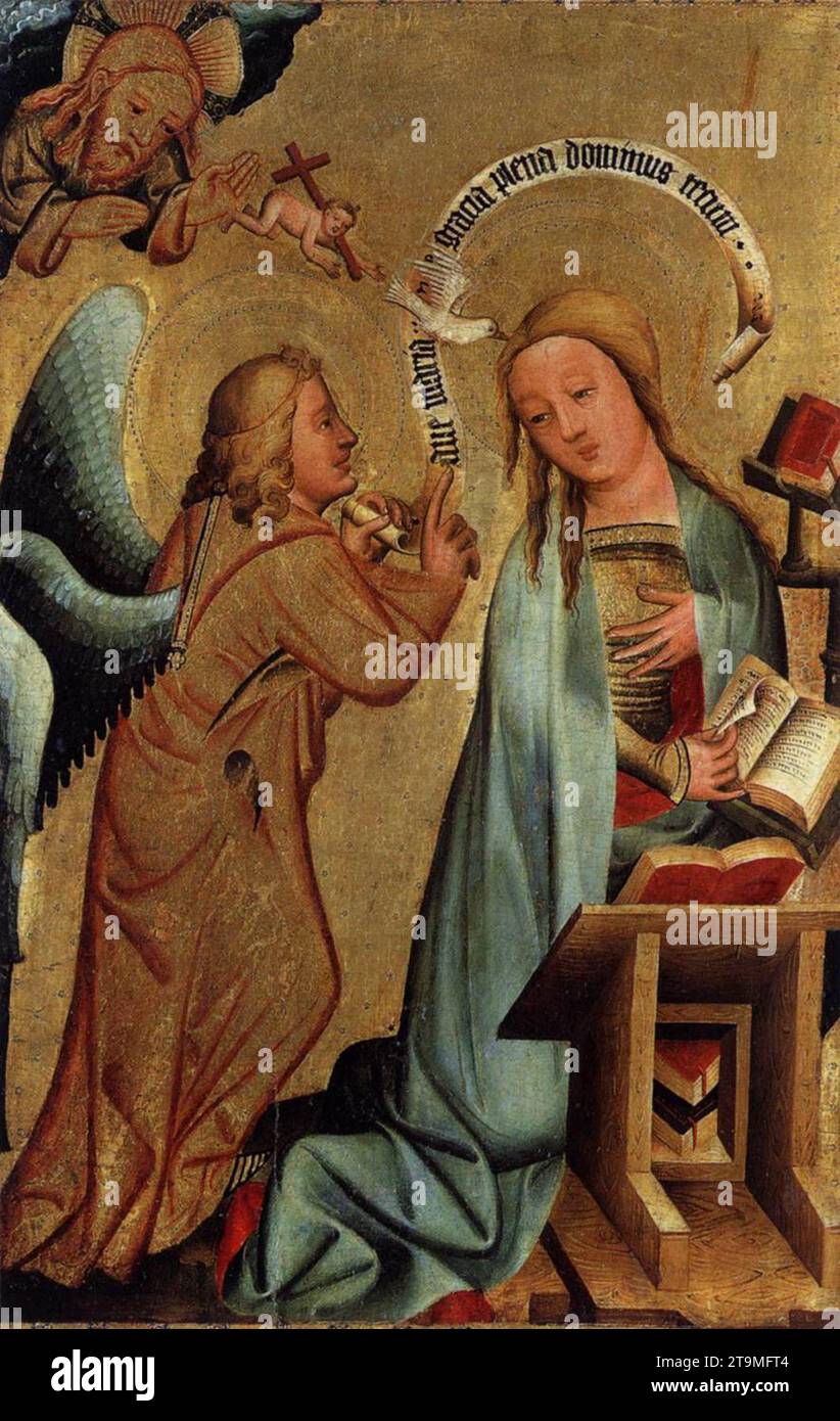 St Peter (Grabow) Altarpiece: Annunciation 1379-83 by Master Bertram ...