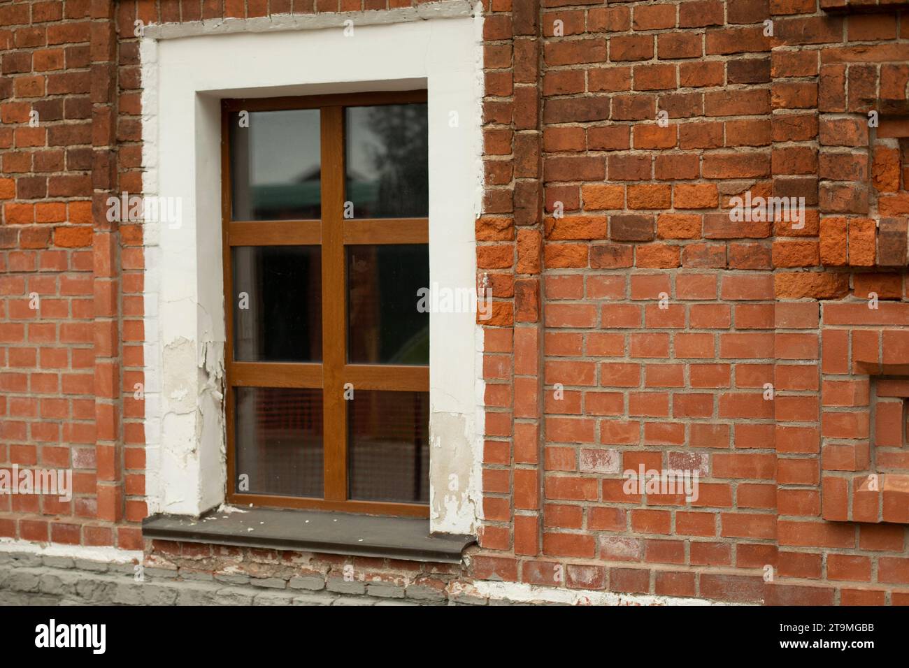 Window in building. Window opening in wall. Old architecture. Window ...