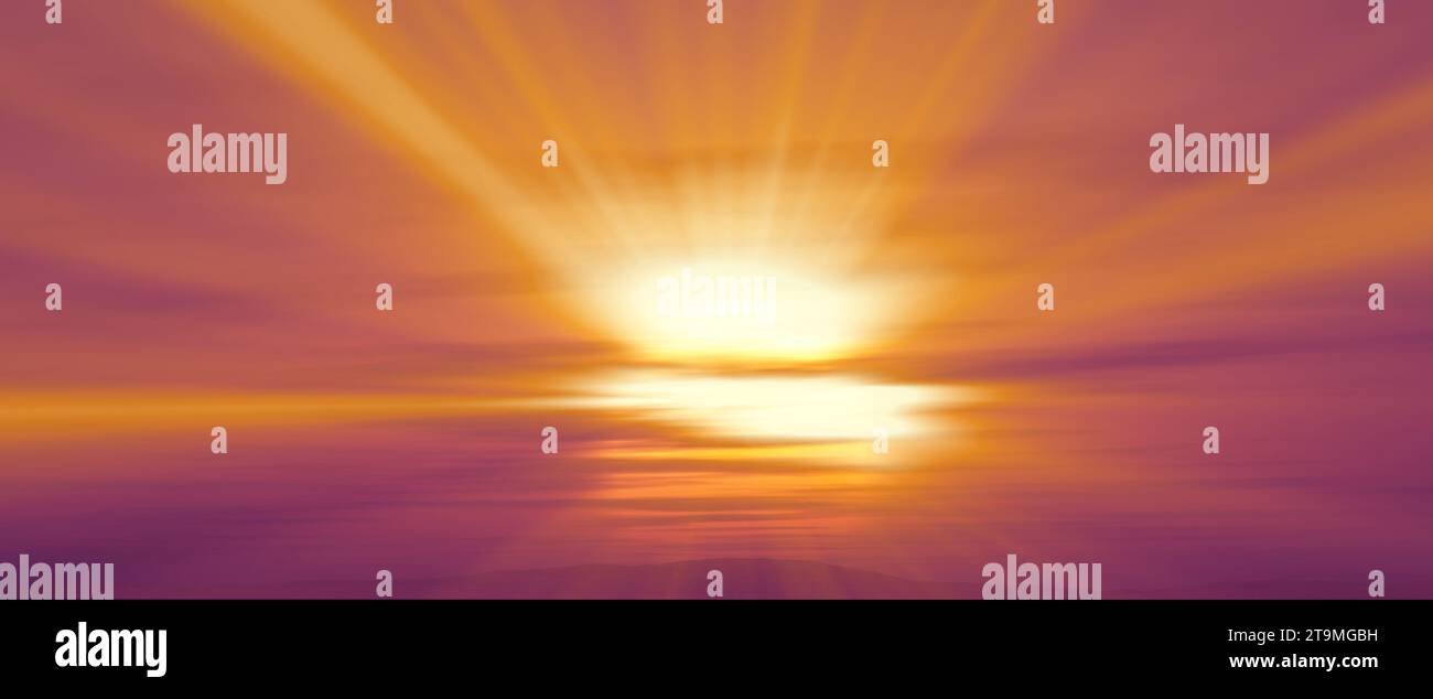 Sunset, sunrise with clouds, light rays and other atmospheric effect ...